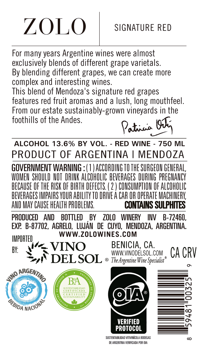 Zolo Wine, Winery & Vineyards - Vino del Sol
